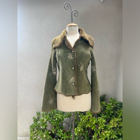 Kippys | Jackets & Coats | Vintage Kippys Olive Green Shearling Jacket ...